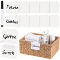 12-Pack White PVC Clip-On Labels with Black Chalk Marker - Removable ...