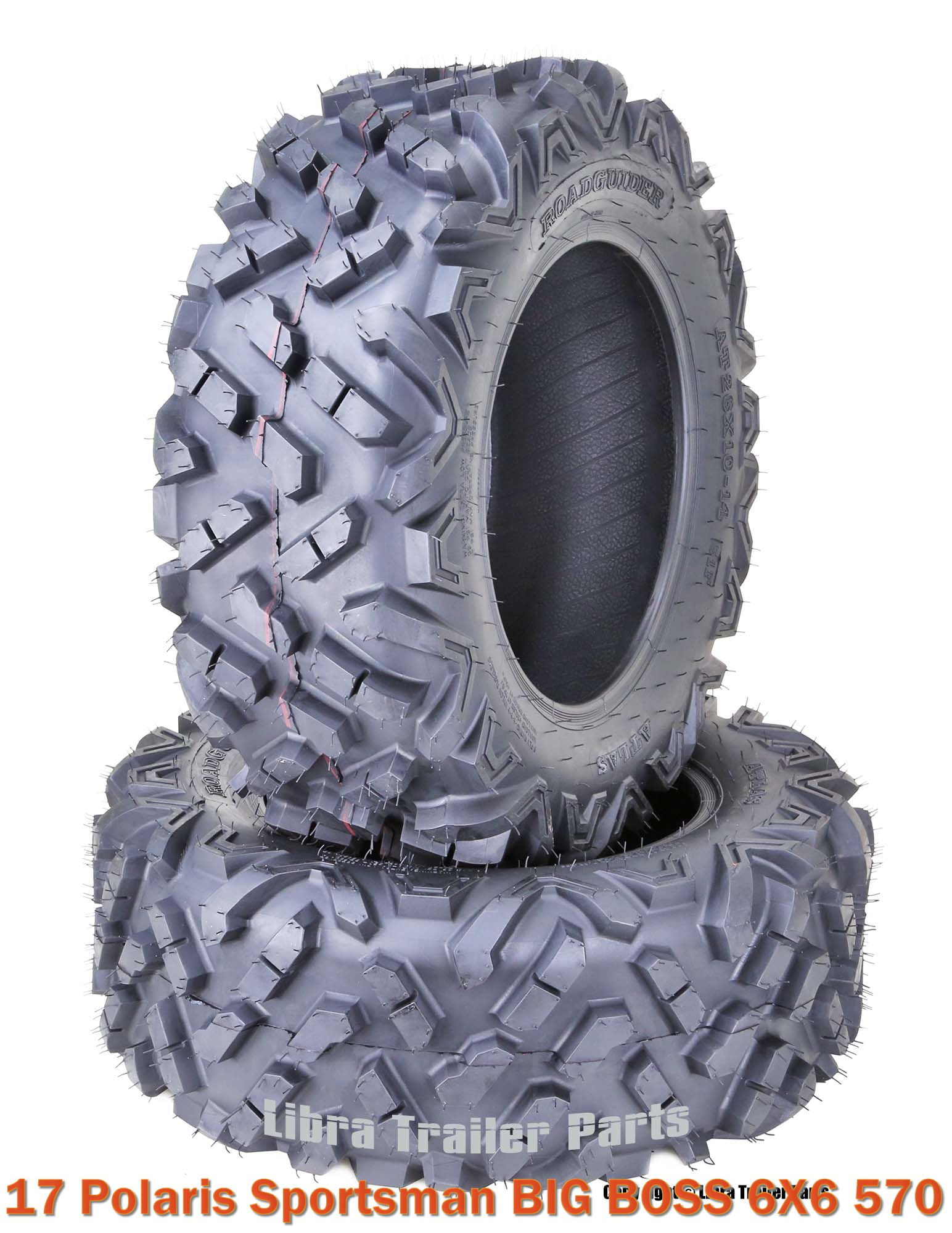 (2) 26x10-14 ATV rear Tire Set for 17 Polaris Sportsman BIG BOSS 6X6 ...