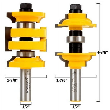Yonico 4 Bit Drawer Front & Cabinet Door Front Router Bit Set-1/2 ...