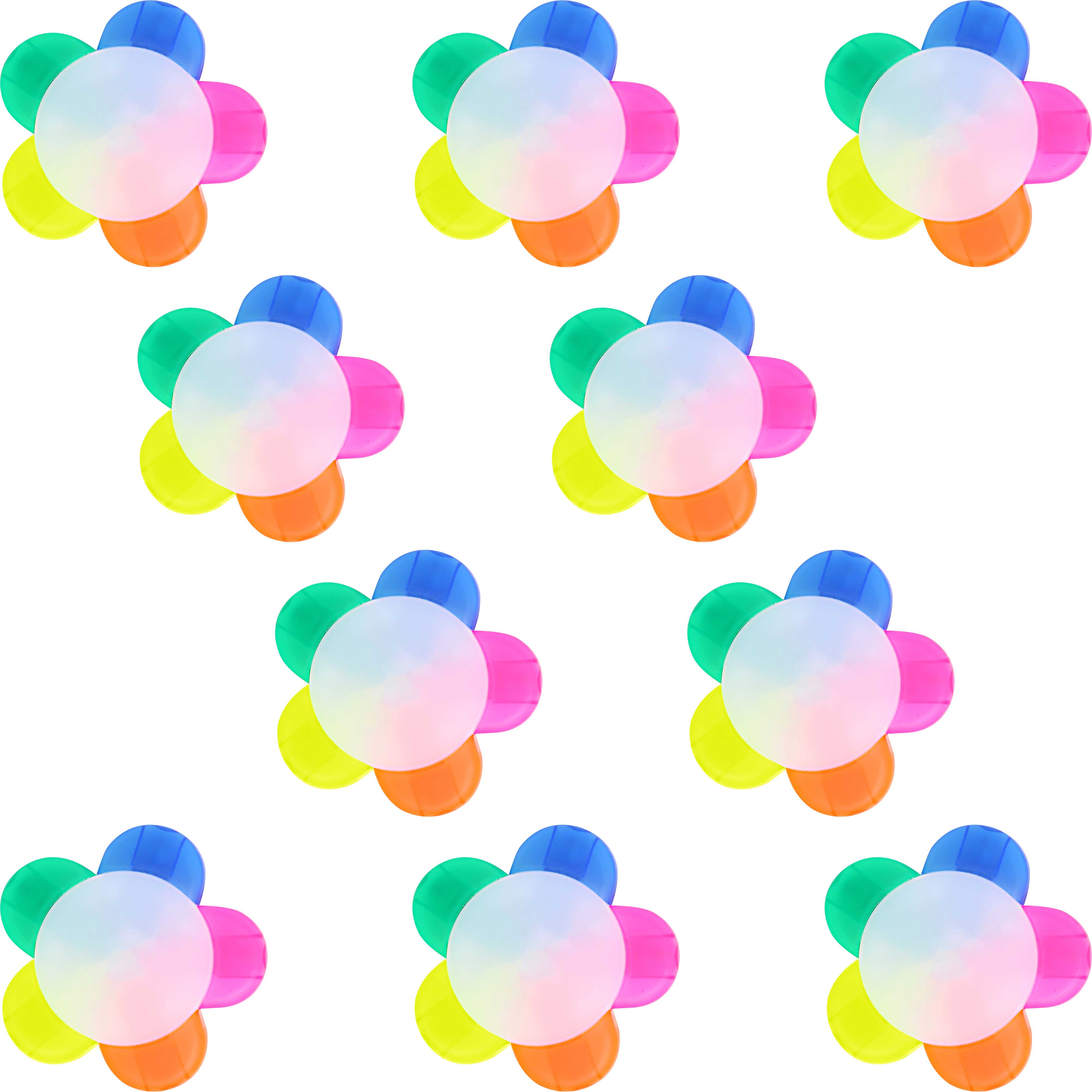 Flower Multi-Color Highlighters - 10 pack - White - Walmart.com