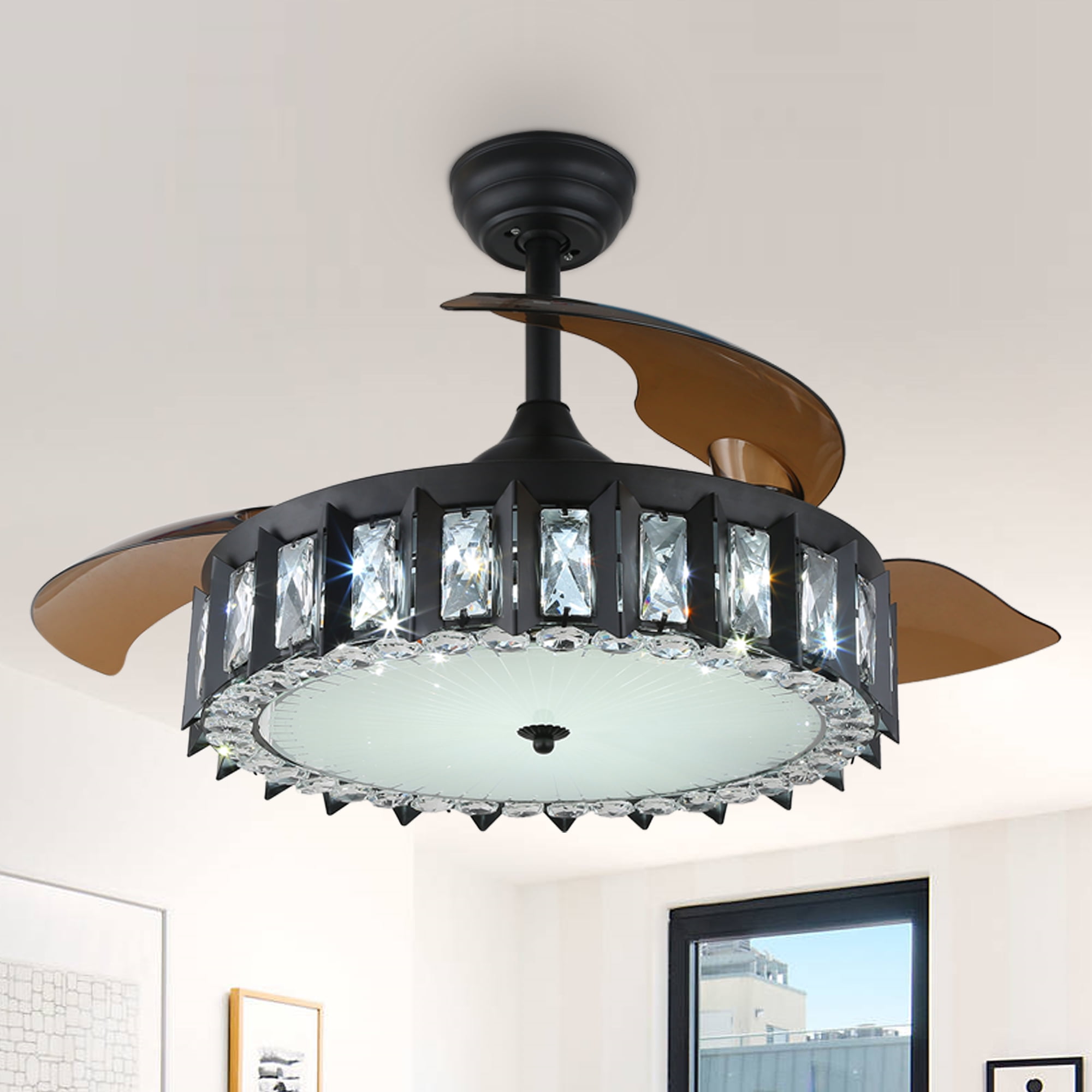 Cusp Barn Contemporary 42" 3-Blade Ceiling Fan with Remote Control and ...