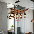 Industrial Vintage Wooden Hanging Pendant Light Fixture 8Lights E27 ...