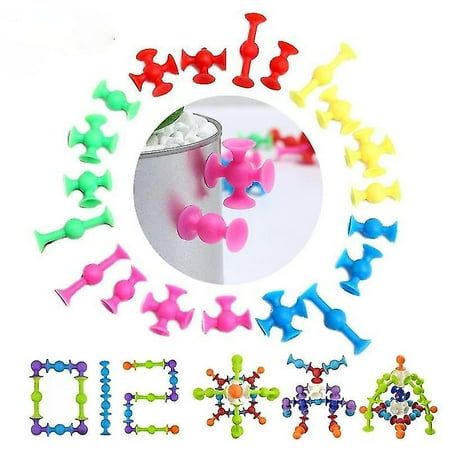 9/12/22/48pcs Soft Building Blocks kids DIY Pop squigz sucker Funny ...