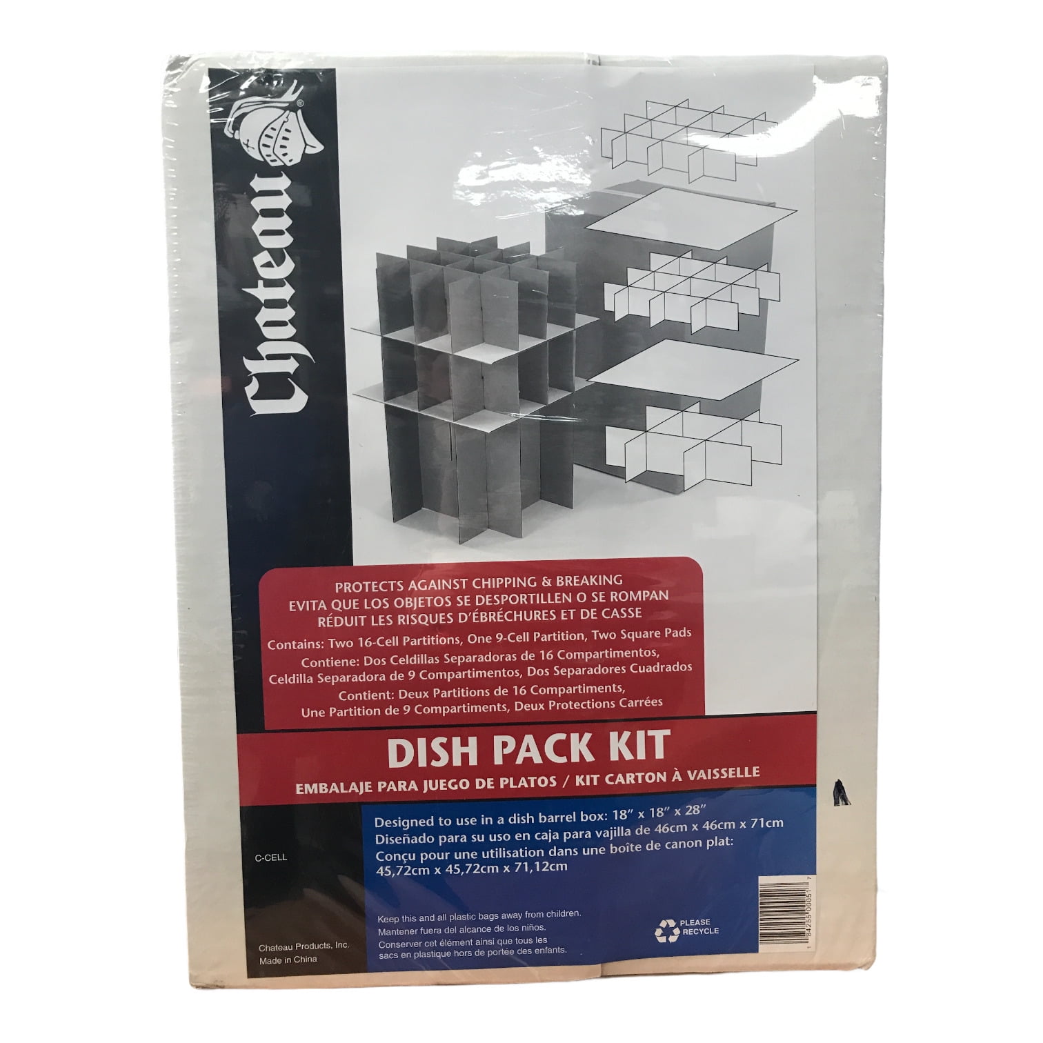Chateau Dish Pack Kit Designed For Dish Barrel Box: 18" X 18" X 28 ...