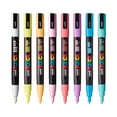 Uni POSCA PC-3M Fine Tip Water-Based Paint Markers, Soft Colors, 8 ...