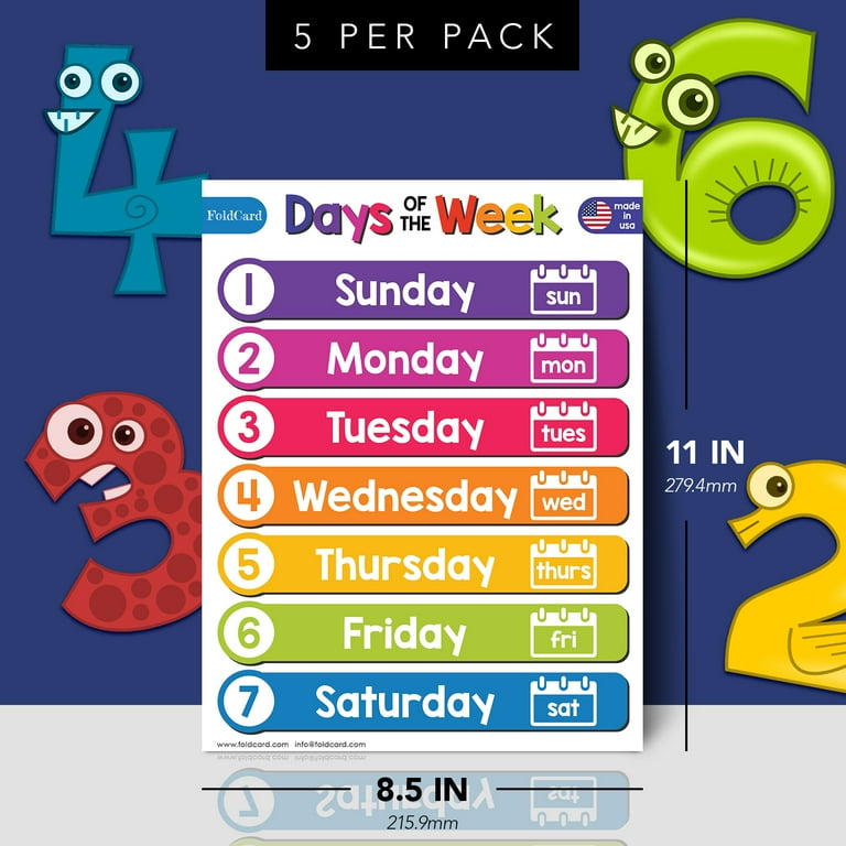 Days Of The Week Poster For Home And Classroom By School