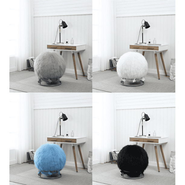 Premium Posture Fuzzy Exercise Yoga Ball Chair Set - Assorted Colors ...
