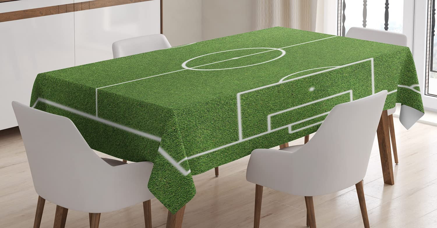 Teen Room Tablecloth, Soccer Field Grass Motif Stadium Game Match ...