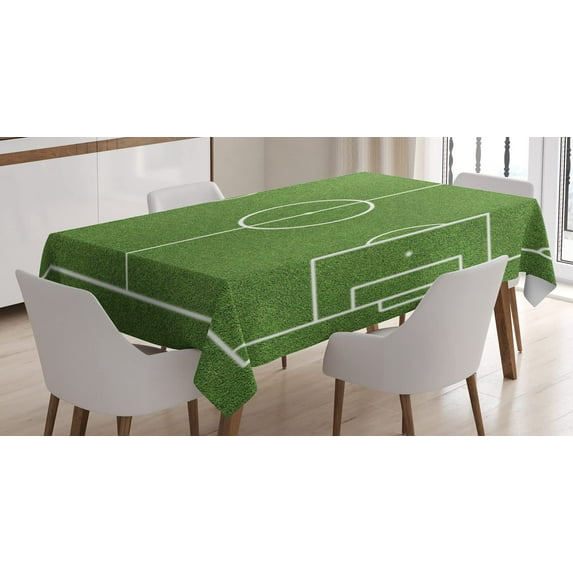 Teen Room Tablecloth, Soccer Field Grass Motif Stadium Game Match ...