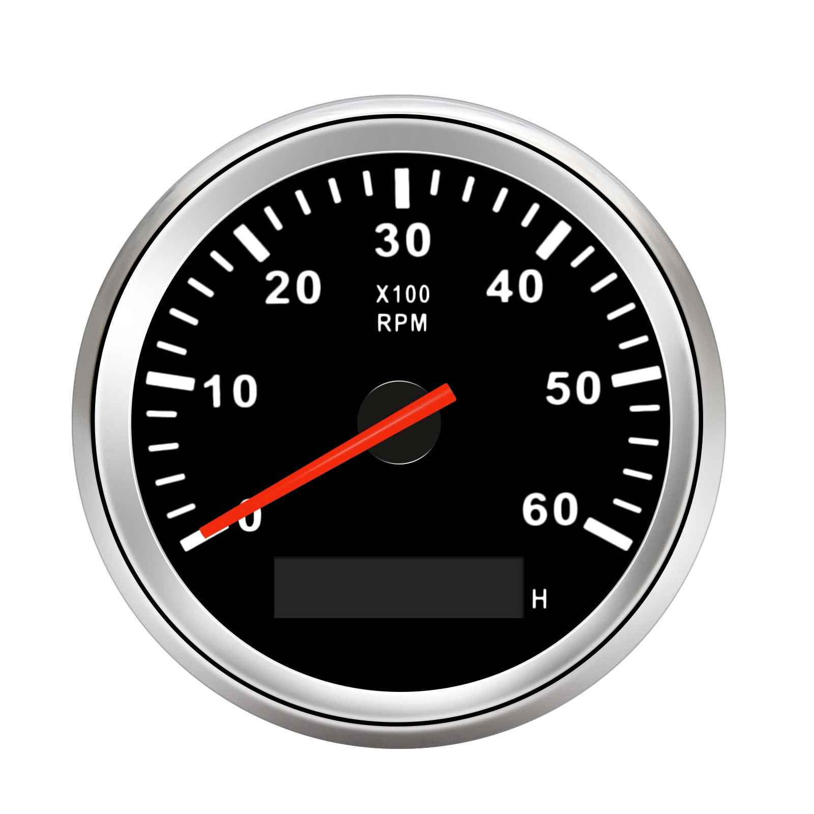 Geloo Tachometer Gauge Hour Meter 0-6000RPM 12/24V Tacho Gauge for ...