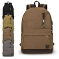 Luxtrada Canvas Laptop Backpack with USB Charging Port Waterproof ...