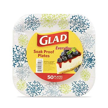 Glad Paper Plates, 8.5", Pink Hydrangea, 50 Ct - Walmart.com