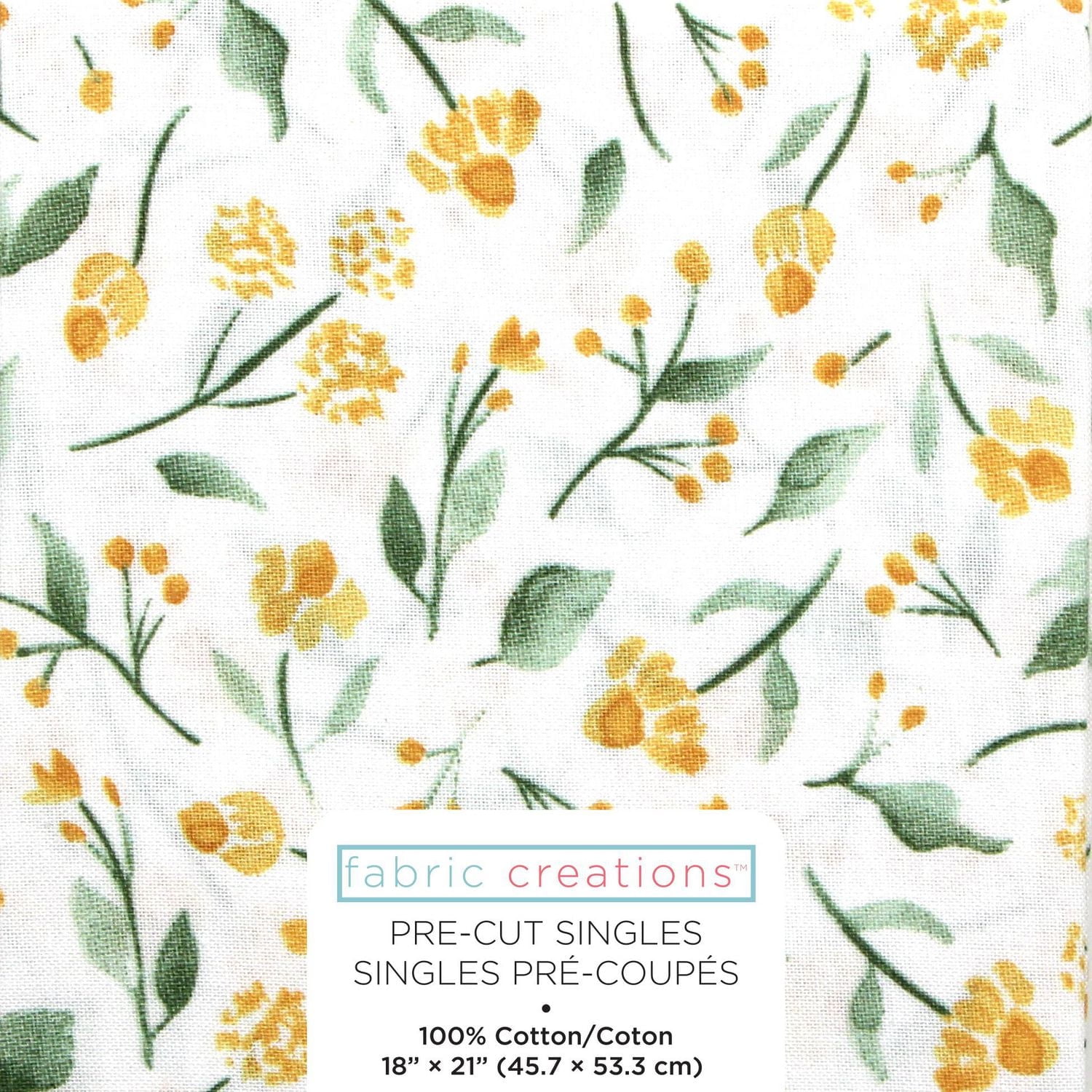 Click here for Fabric Creations White With Yellow Stemmed Flowers... prices