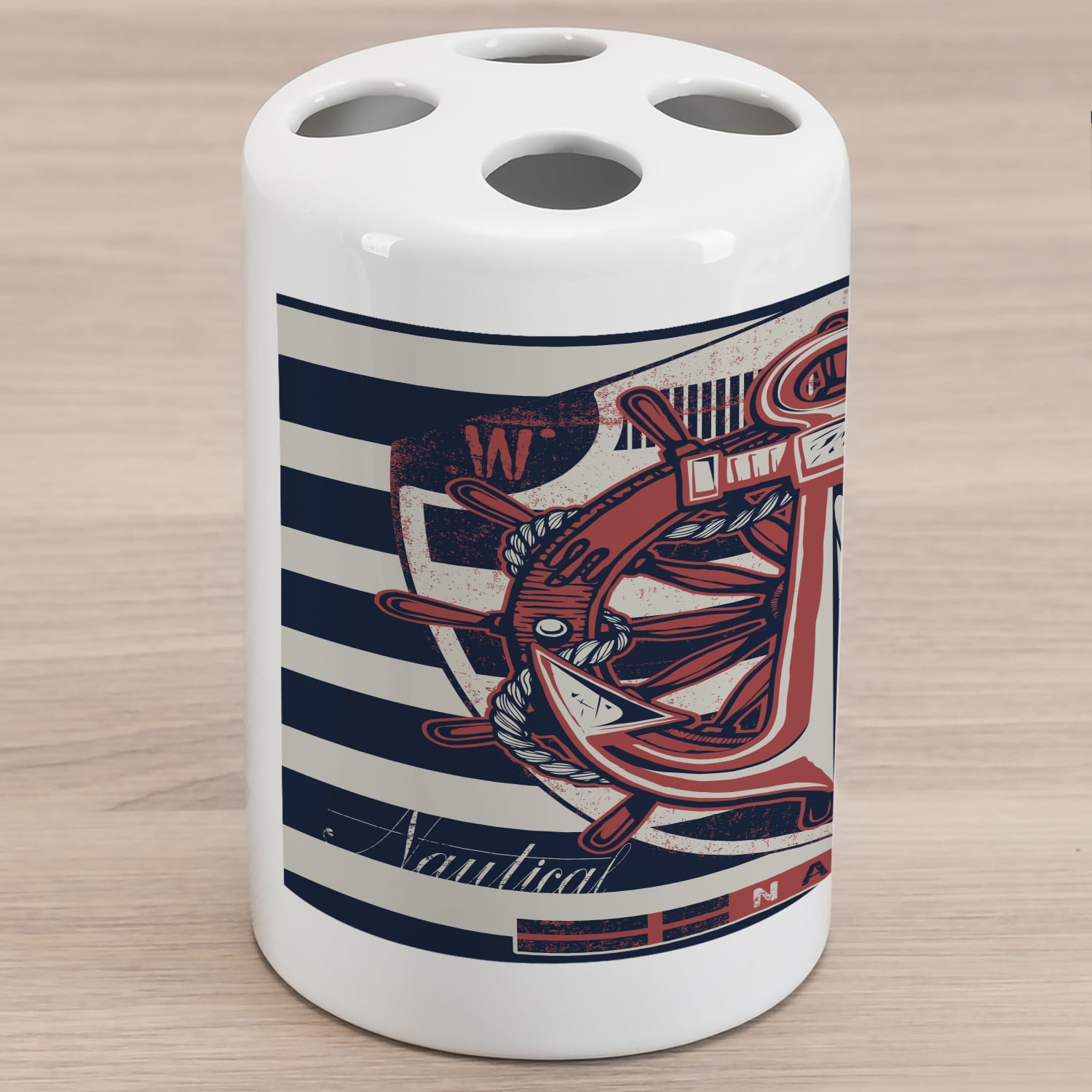 Anchor Ceramic Toothbrush Holder, Marine Design Rudder Rope Anchor ...