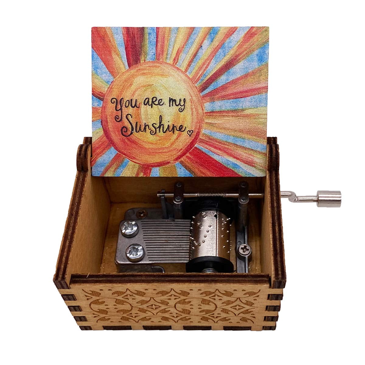 You are My Sunshine Wood Music Box Laser Engraved Vintage Wooden ...