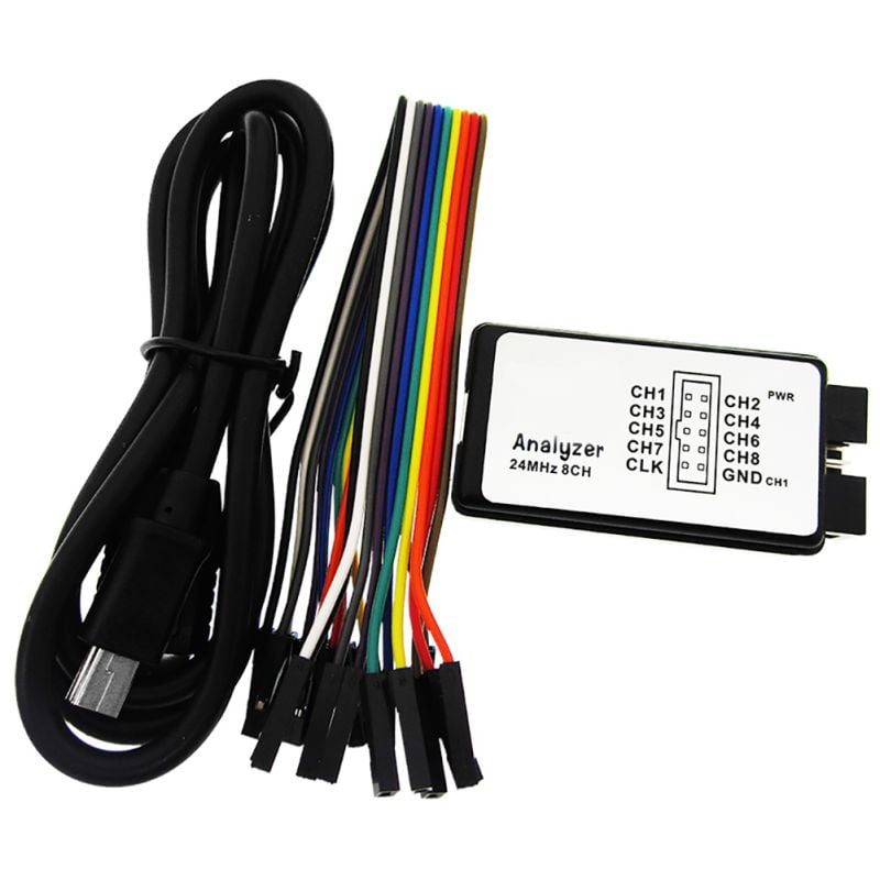 USB Logic Analyzer Device With EMI Ferrite Ring USB Cable 24MHz 8CH ...