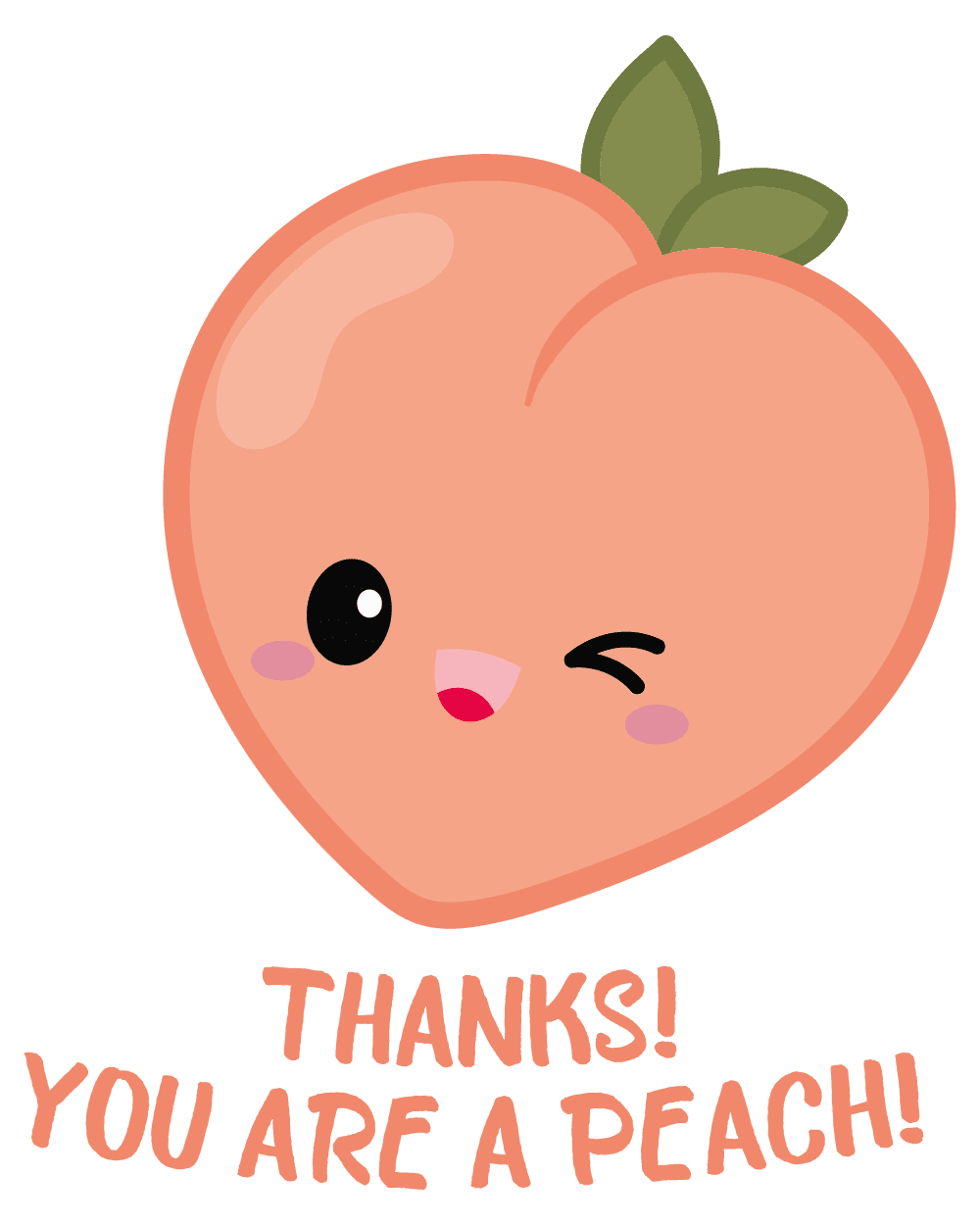 Thanks You are a Peach Funny Pun Artwork Design for Living Room Vinyl ...