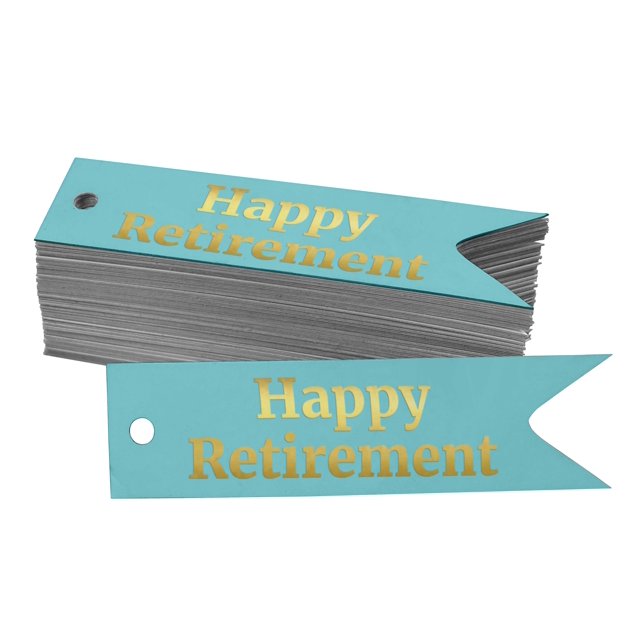 Inkdotpot Pack Of 100 Happy Retirement Favor Paper Tags Craft Real Gold ...