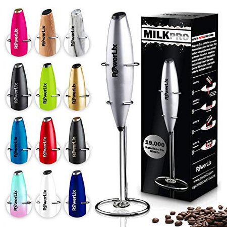 PowerLix Handheld Electric Milk Frother with Stainless Steel Stand ...