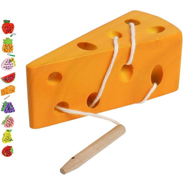 Wooden Lacing Cheese Threading IGUOHAO , Fine Motor Skills Toy, Wood ...