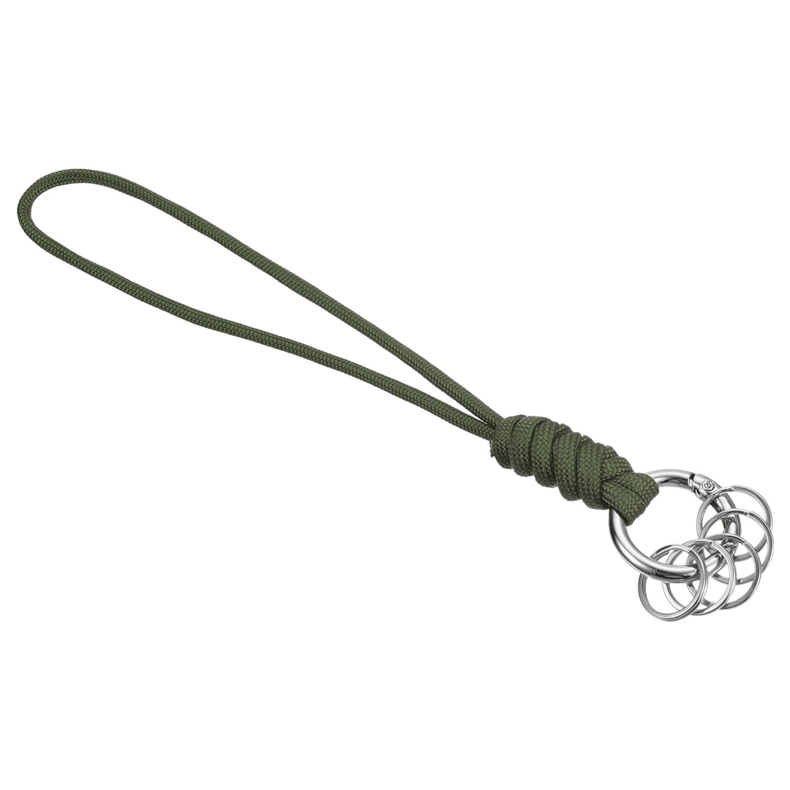 8" Paracord Neck Keychain with Flat Key Rings Braided Lanyard Strap ...