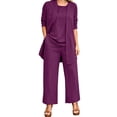 Aihuaihua 3 Piece Travel Outfits for Women Dressy Pant Suit Long Sleeve ...