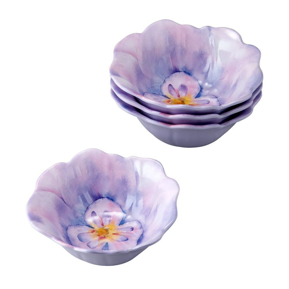 Gourmet Art 4-Piece Floral Heavyweight and Durable Melamine 6.75 Inch ...