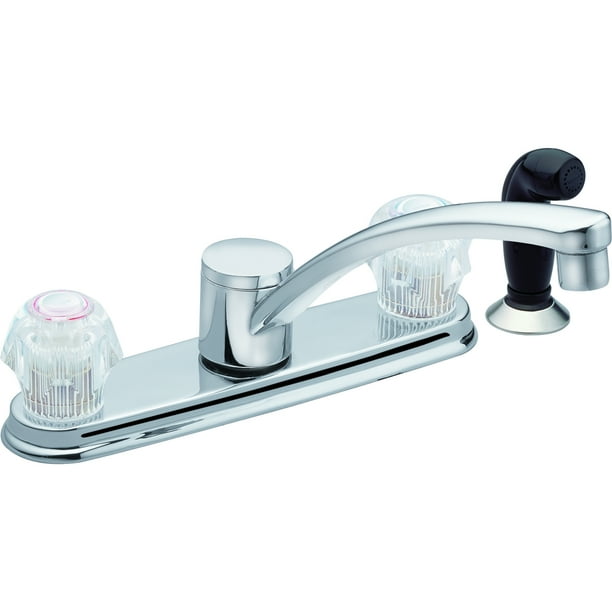 Moen Adler Chrome Two-Handle Low Arc Kitchen Faucet - Walmart.com