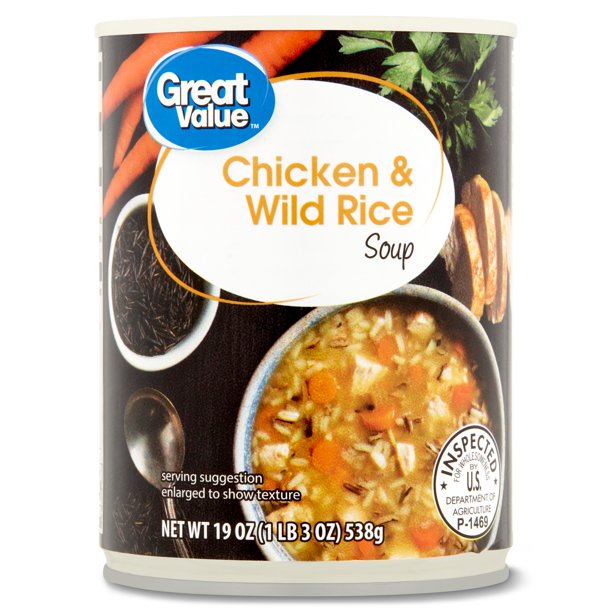 Great Value Chicken & Wild Rice Soup, 19 oz - Walmart.com