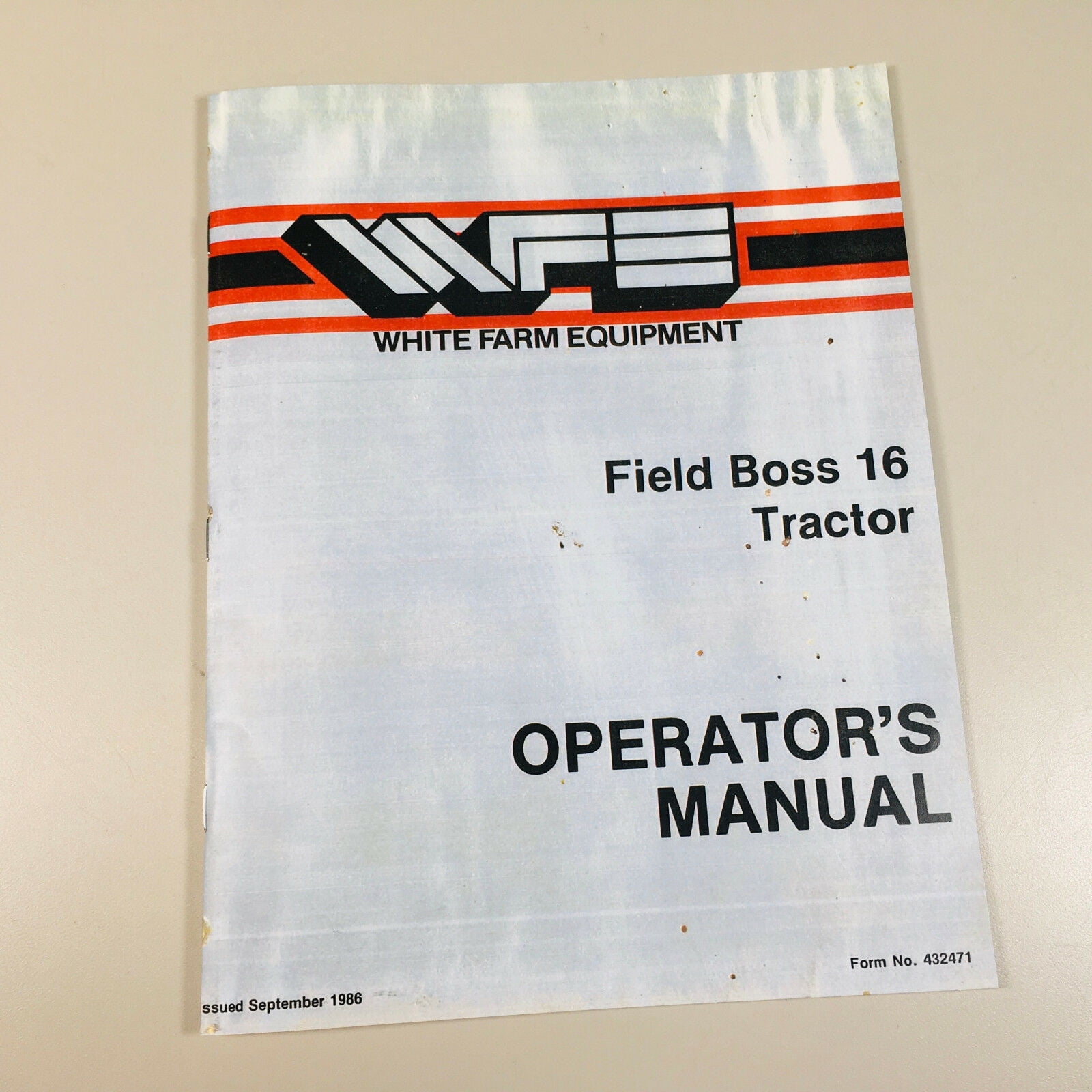 White Field Boss 16 Tractor Operators Manual - Walmart.com