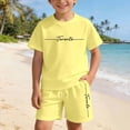 Boys 2 Piece Outfit Summer Drop Shoulder Short Sleeve Tops and Paperbag ...