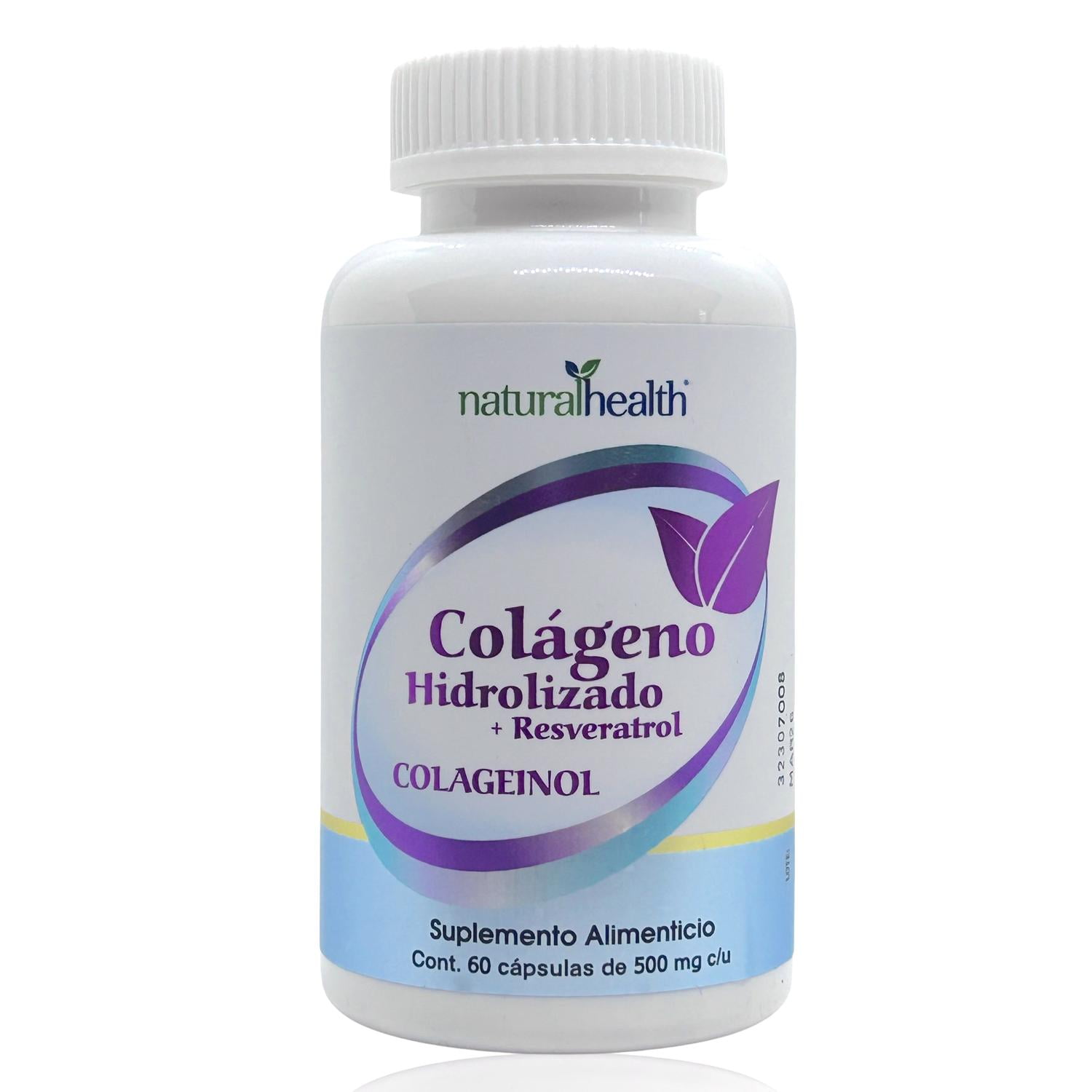 Colágeno Hidrolizado Resveratrol 60 capsulas Natural Health | Walmart ...