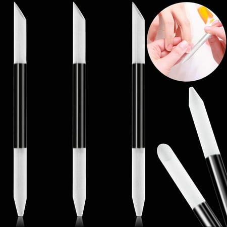 3 Pieces Glass Cuticle Pusher Cuticle Remover Glass Nail File Dual ...