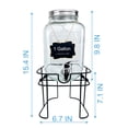 2 Gallon Glass Drink Dispenser 2 Pack with Stand and Spigot for Party ...