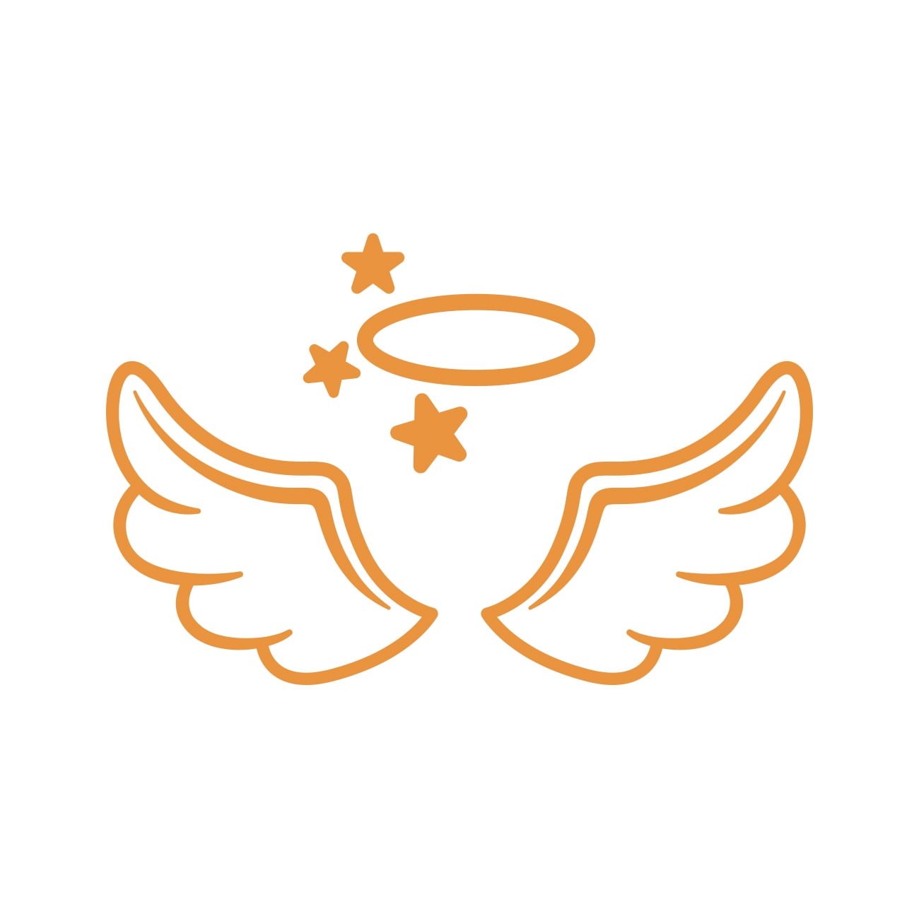 Angel Wings and Halo Sticker Decal Die Cut - Self Adhesive Vinyl ...