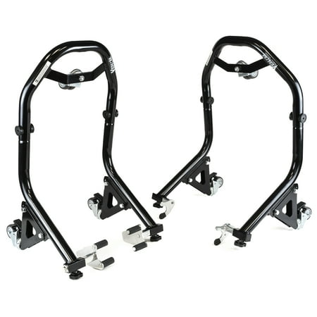 Venom Front & Rear Combo Dual Lift Stands, Black, Paddock Motorcycle ...