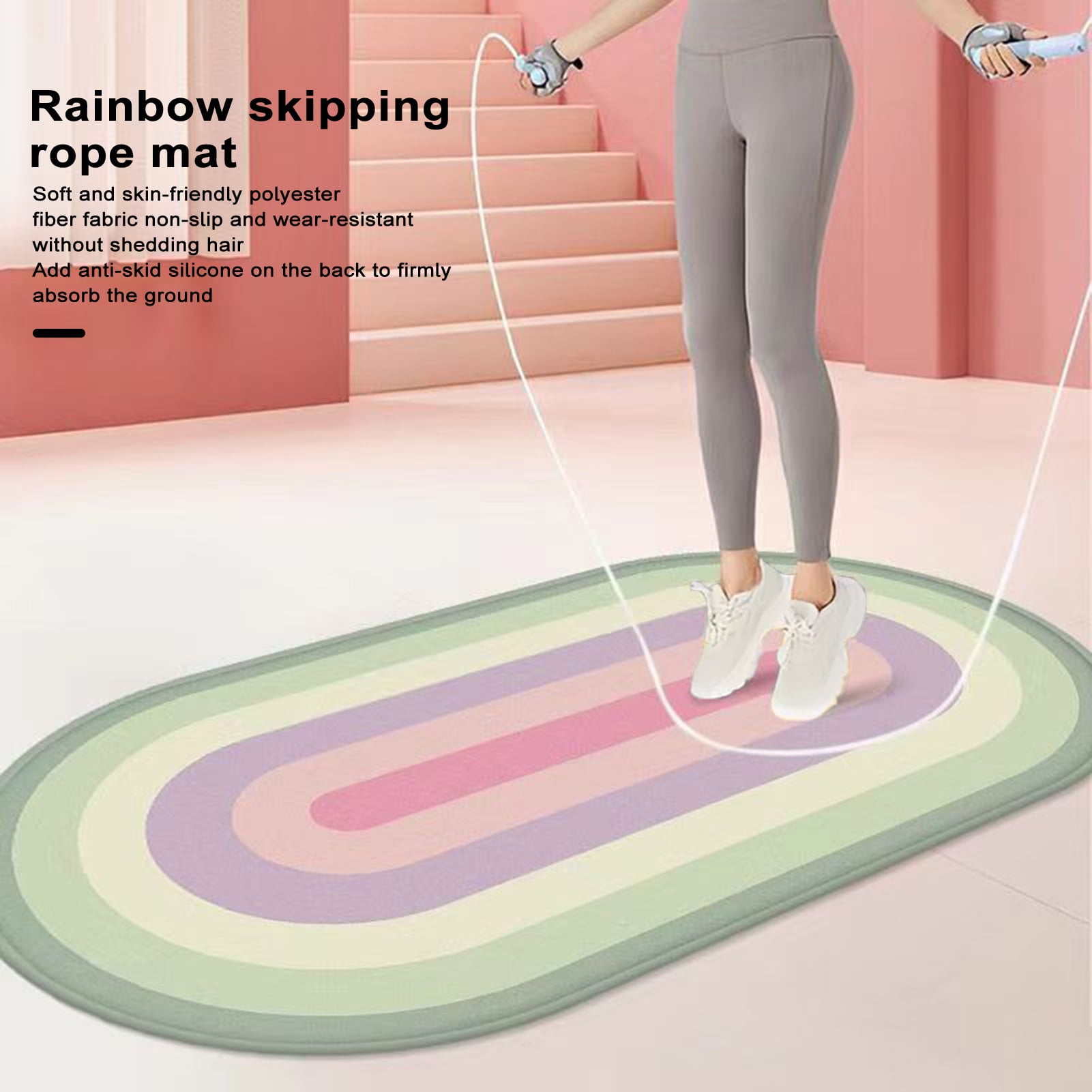 Click here for Unbranded 100x50cm Rainbow Color Jump Rope Mat Dou... prices