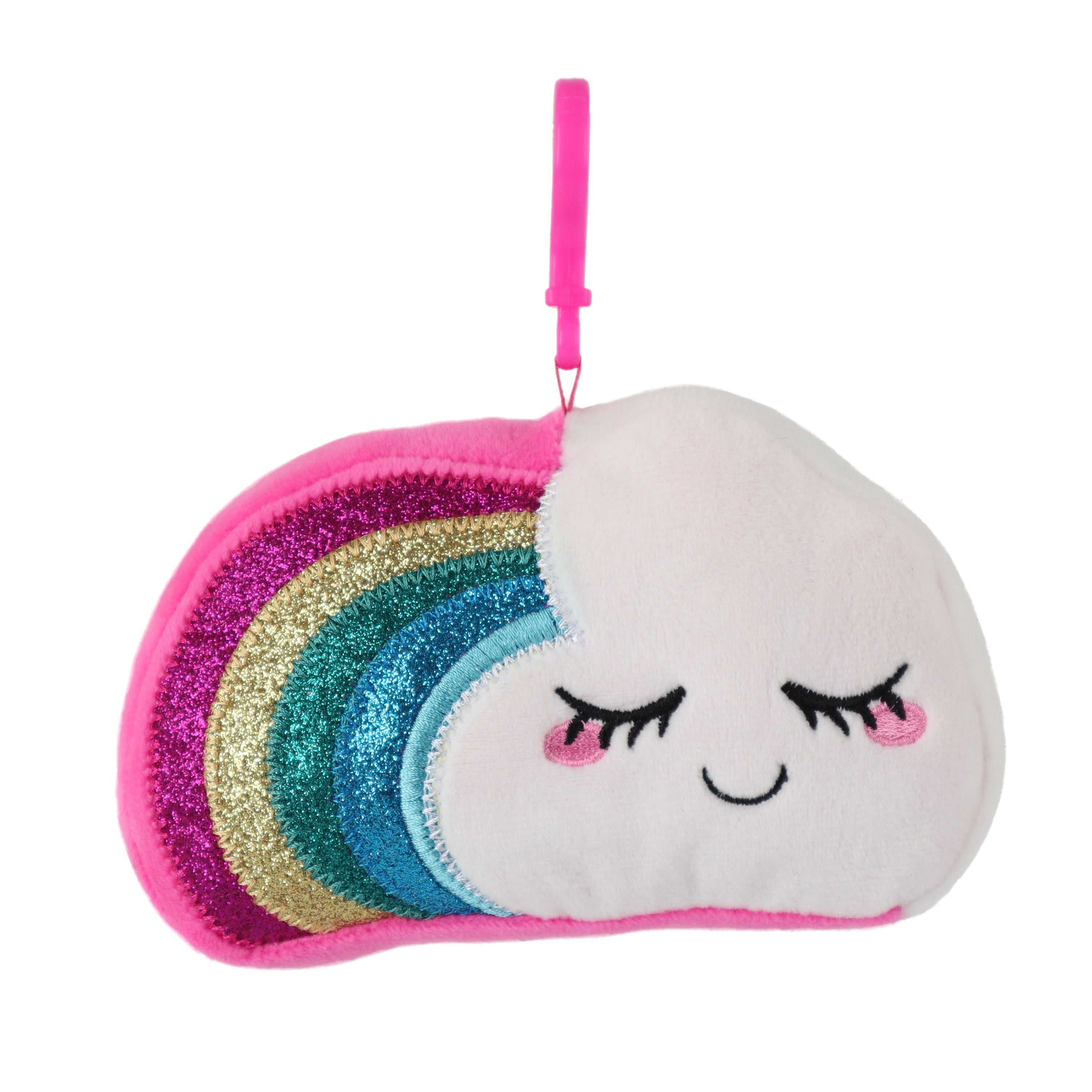 Pen+Gear Backpack Clip, Plush Stuffed Colorful Glitter Rainbow ...