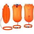 2PCS Inflatable Open Swimming Buoy Tow Float Dry Bag Double Air Bag ...