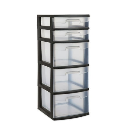 Sterilite 5 Drawer Tower Plastic Space Saving Home Storage Organizer (2 ...