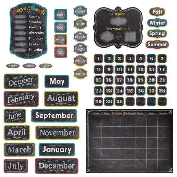 CHALK IT UP! CALENDAR SET BULLETIN BOARD - Walmart.com