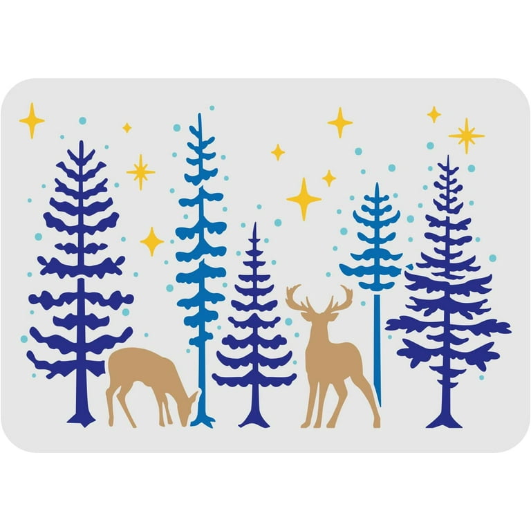 Winter Scenes Deer Stencil