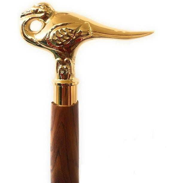 Walking Stick Gold Swan with Brown Beech Wood Shaft | Agatha Christie's ...