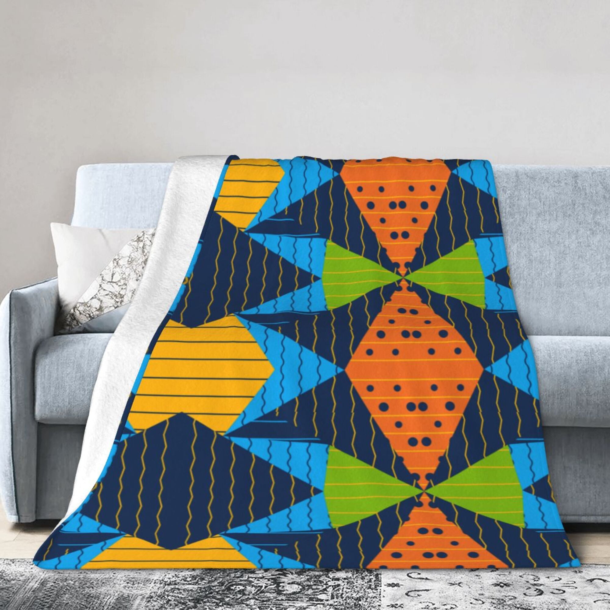 Striped Triangle Abstract Pattern Throw Blanket, Fluffy Soft Cozy ...