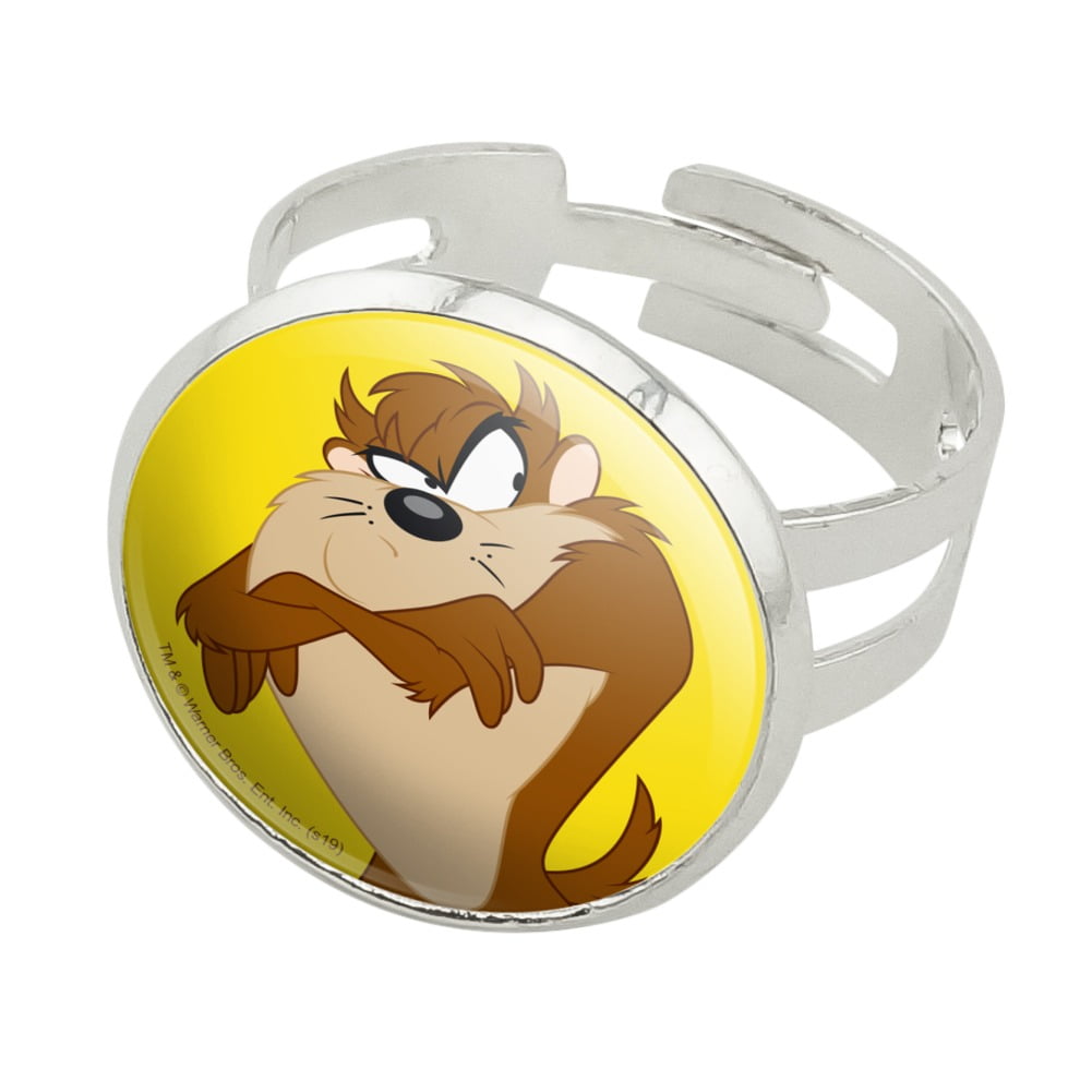 Looney Tunes Taz Silver Plated Adjustable Novelty Ring - Walmart.com