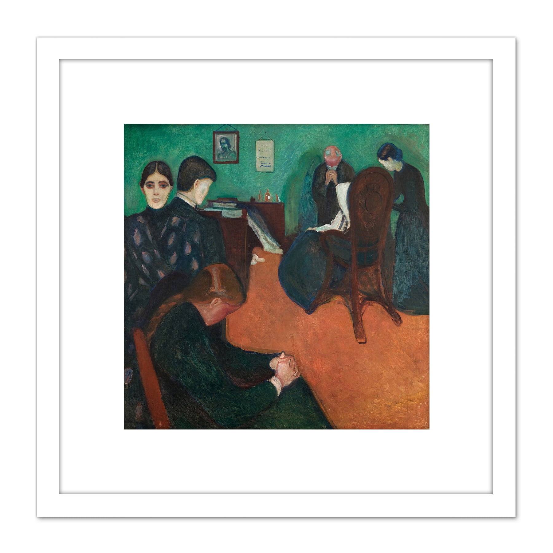Edvard Munch Death In The Sickroom 8X8 Inch Square Wooden Framed Wall ...