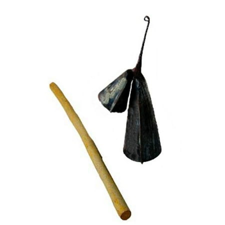 Gankogui Double Metal Bell - Agogo High Low Cow Bell - Small with stick ...