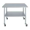 AmGood 30 in. x 48 in. Stainless Steel Table with Casters | Kitchen ...