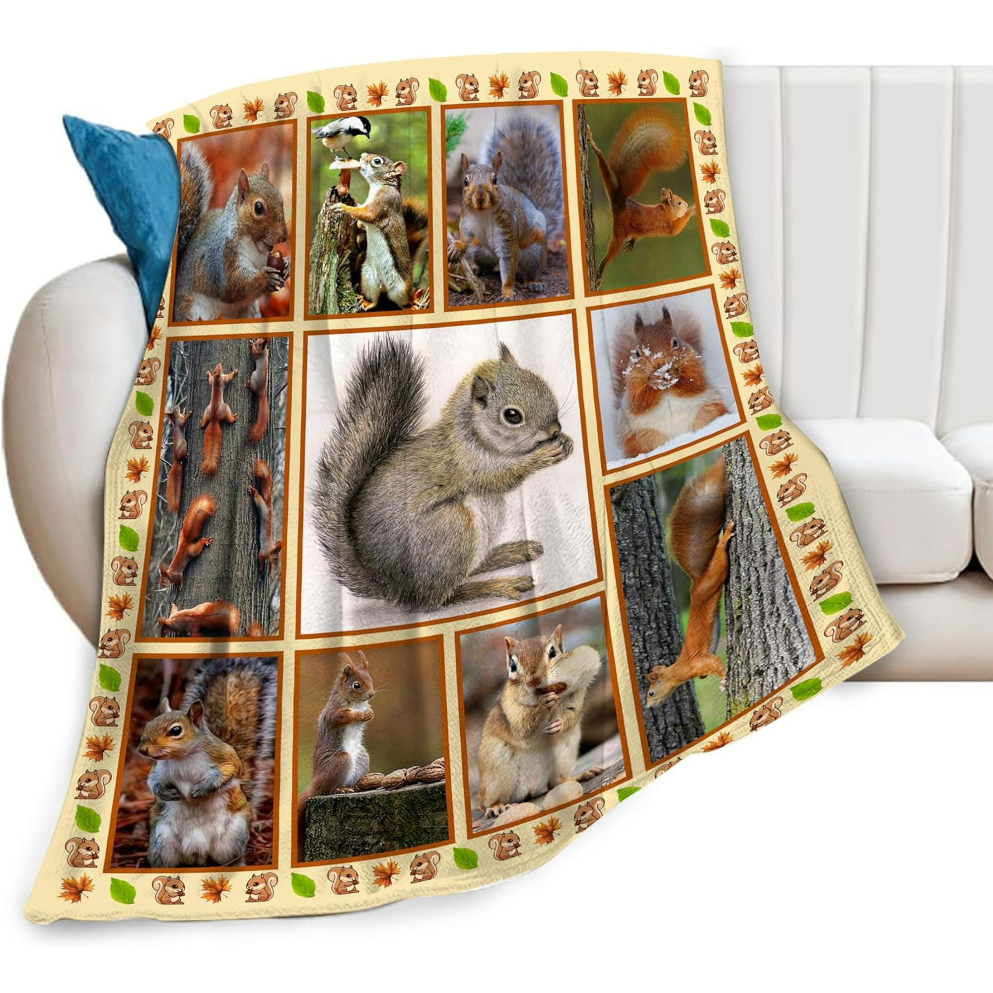 Click here for Kervinter Cute Squirrel Decor Throw Blanket Super... prices