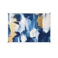 Abstract Watercolor Sun Shade Sail 14'X18' Graffiti Art Blue Gold Blend ...